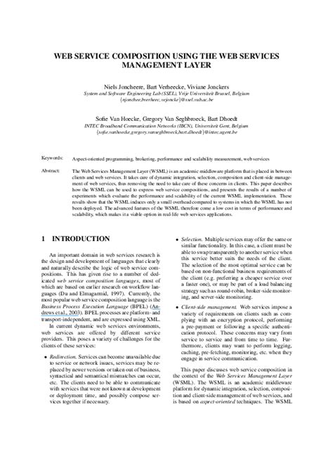 pdf web service composition using the web services management layer