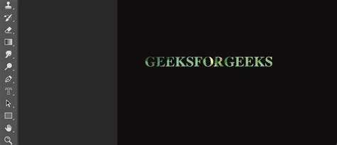 add text with horizontal type tool in photoshop geeksforgeeks