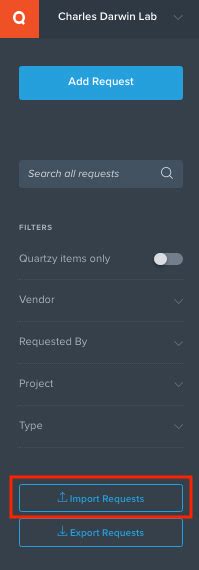 import an order history via excel quartzy support