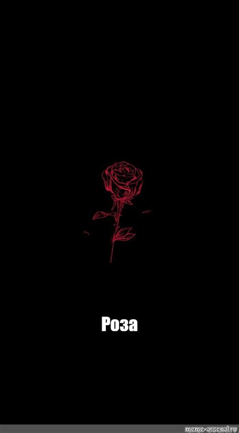 Создать мем неоновый арт красно черный контур розы на черном фоне роза на черном Картинки