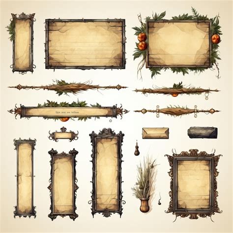Premium Vector Flat Design Vector Aged Paper Elements On White Backgroun