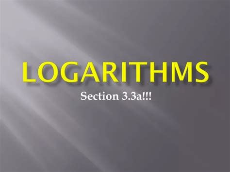PPT Mastering Logarithms Properties Evaluations And Solving Equations PowerPoint