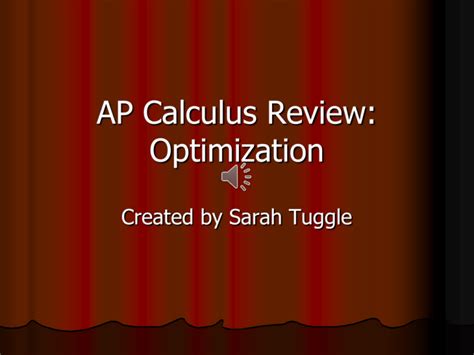 Ap Calculus Review Optimization