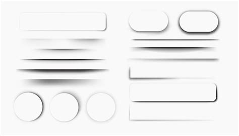 현실적인 그림자 분할기 그림자 오버레이 효과가 있는 투명한 직사각형 음영 테두리 페이지 가장자리 프레임 벡터 상자 및 레이어 그림자 세트 프리미엄 벡터