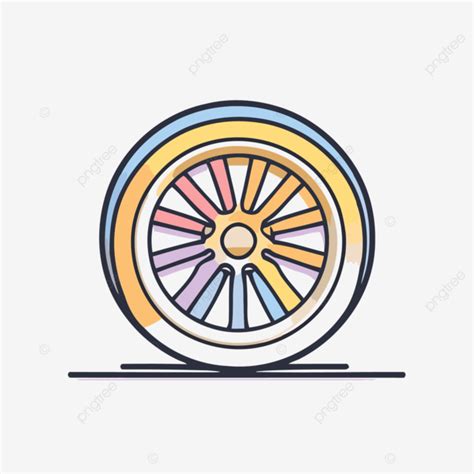 자동차 바퀴 벡터 일러스트 레이 션 흰색 바탕에 자동차 바퀴를 묘사한 직계 아이콘 플랫 아이콘 및 드리블에 의한 벡터 일러스트 비핸스 Hd Png 일러스트 및 벡터
