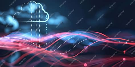 Premium Photo Visualize Data Flow Between Devices And Servers In Cloud Computing