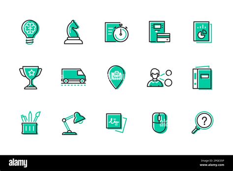office modern line design style icons set stock vector image and art