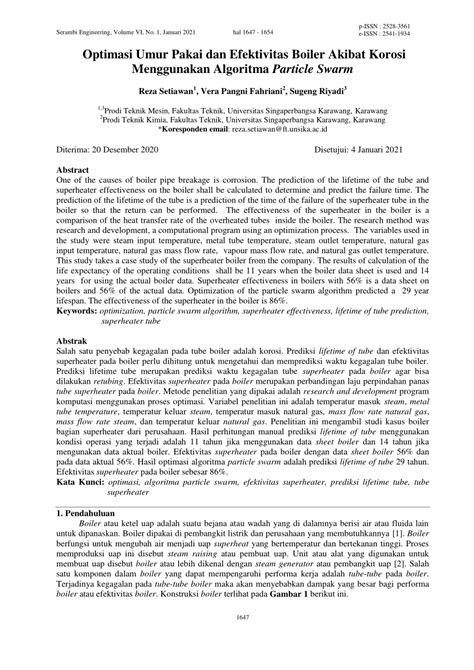 Pdf Optimasi Umur Pakai Dan Efektivitas Boiler Akibat Korosi