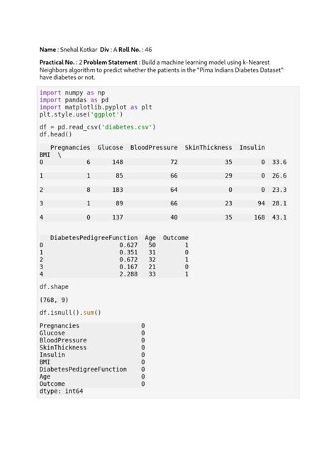 Knn For Classification Pdf Statistical Classification Diabetes