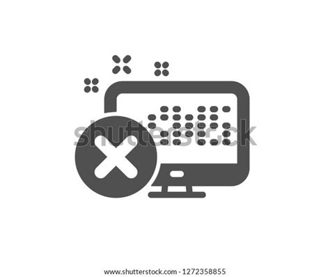 Reject Web Access Icon Decline Monitor Stock Vector Royalty Free