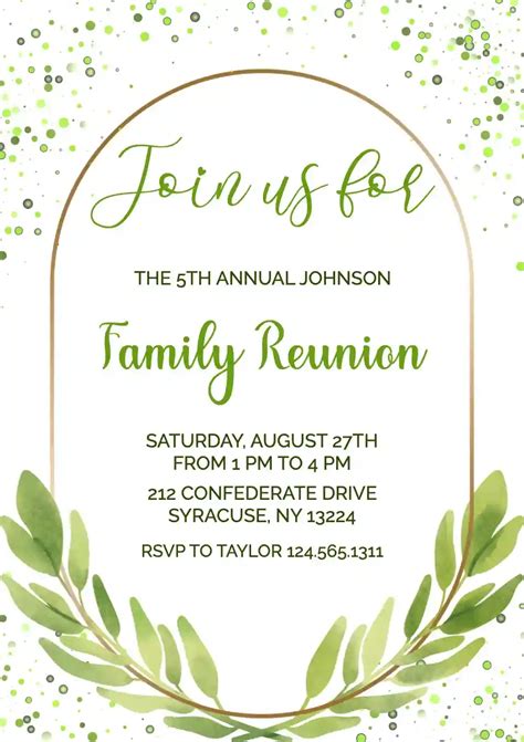 나무 동창회 초대장 템플릿 Invitanku