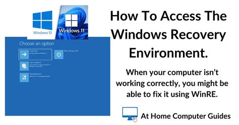 how to access the windows recovery environment winre at home