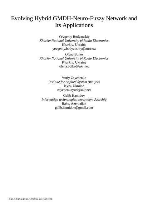 Pdf Evolving Hybrid Gmdh Neuro Fuzzy Network And Its Applications