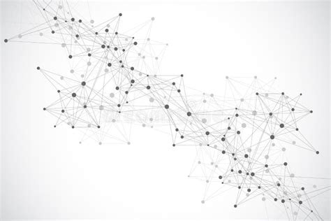 Technology Abstract Background With Connected Line And Dots Big Data Visualization Stock Vector