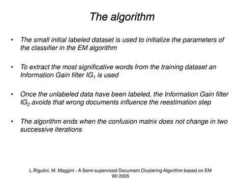 Ppt A Semi Supervised Document Clustering Algorithm Based On Em