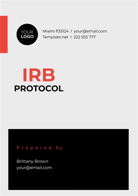 Free Irb Protocol Template To Edit Online