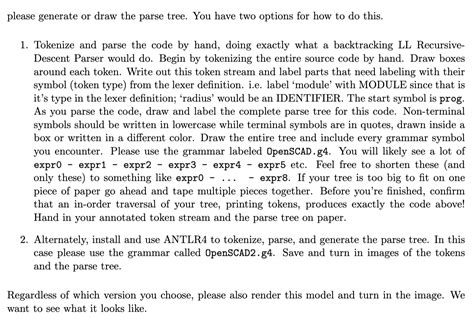 solved please draw or generate the parse tree for the source