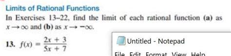 Solved Limits Of Rational Functions In Exercises Find Chegg