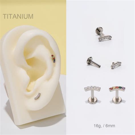 16g Cartilage Earring Titanium Etsy