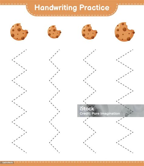 필기 연습 쿠키의 라인을 추적합니다 교육 어린이 게임 인쇄 워크 시트 벡터 일러스트레이션 0명에 대한 스톡 벡터 아트 및 기타 이미지 Istock
