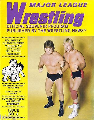 Wrestling Program Swcw 8 1982 Magazine Ken Lucas And Ricky Morton Wwe
