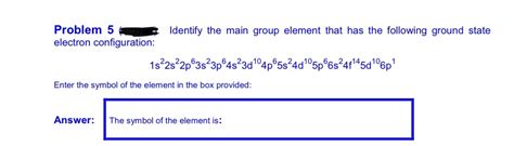 Answered Problem 5 Electron Configuration … Bartleby