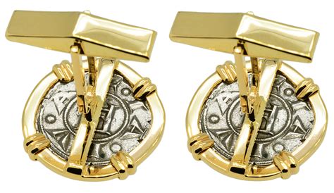 Medieval Genoa Italy Crusader Coin Gold Cufflinks Medieval Genoa Italy Crusader Coin Gold Cufflinks