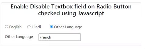 How To Enable Disable Textbox When Radio Button Selected