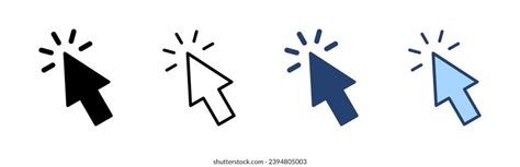Click Icon Vector Pointer Arrow Sign Stock Vector Royalty Free Shutterstock