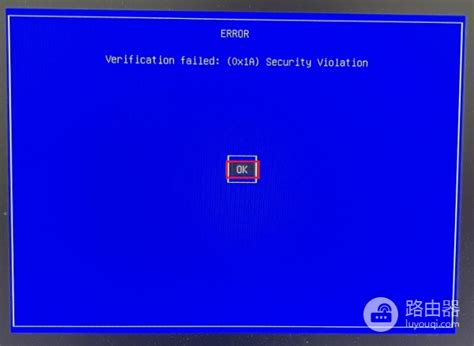 u盘启动时报错，提示 verification failed 0x1a security violation 的解决方法 路由器