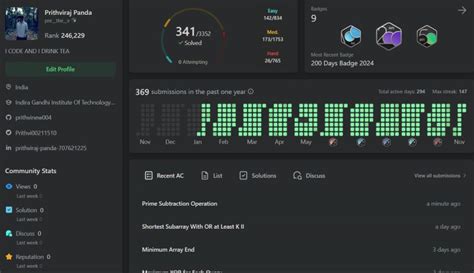 Prithviraj Panda On Linkedin 365daysofcode Leetcode Dailycoding