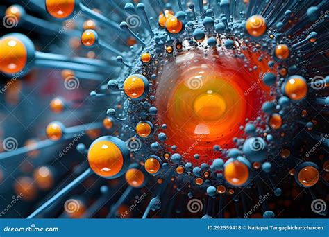 Microscopic Atom Model Royalty Free Cartoon 318219308