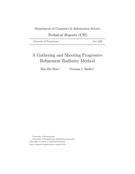 Pdf A Gathering And Shooting Progressive Refinement Radiosity Method