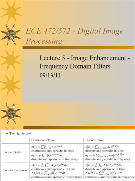 Lecture05 Enhancement Frequency Pdf Fourier Transform Spectral