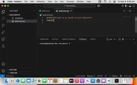 Macos Python Vscode Vscodeinsiders Vm Virtualmachine Shahab Najmosadaty