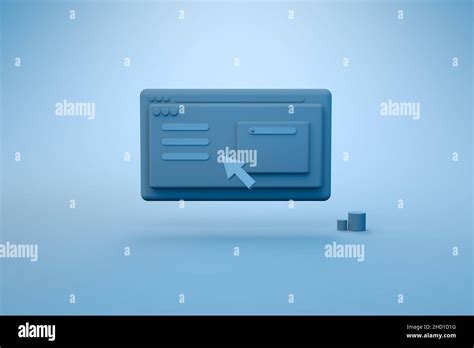 3d Renderer Of Internet Browser Icon Windows With Reflection With Copy Space For Your Text Stock