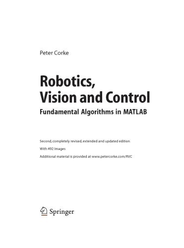 robotics vision and control fundamental algorithms in matlab