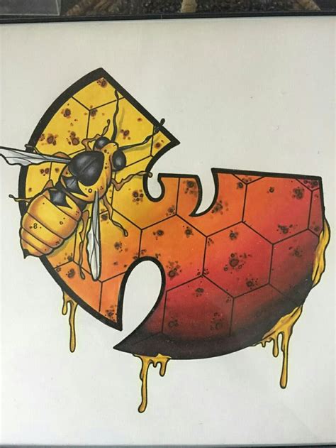 Cartoon Bee With Honeycombs Graffiti Art Style Wu Tang Bee Logo Wu