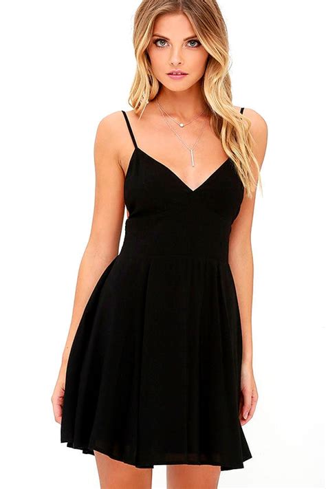 Flirty Black Dress Black Skater Dress Sleeveless Dress 5600 Lulus