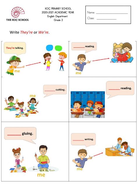 Were Theyre Class Worksheet 6025684 Rachaele Live