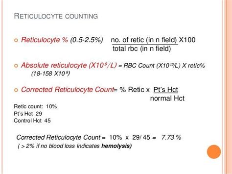 Image Result For Corrected Reticulocyte Count