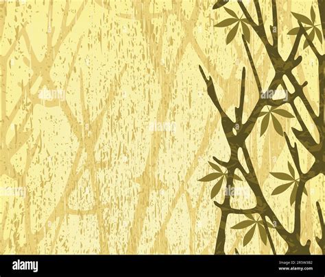 Editable Vector Illustration Of Tree Branches With Background Grunge As