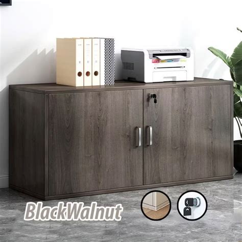 Office Storage Cabinet Wooden Printer Stand Cabinet 2 Door Lockable