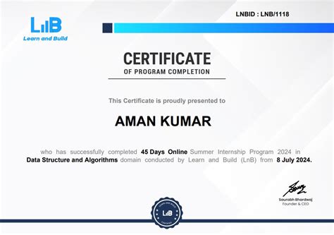 Aman Kumar On Linkedin Datastructures Algorithms Internship