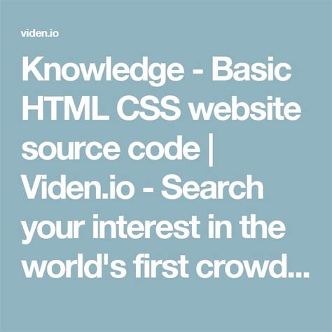 Knowledge Basic Html Css Website Source Code Search Your