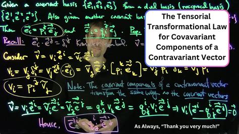 Transformation Law For Covariant Components Of Contravariant Vectors