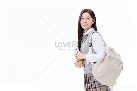 책가방을 든 여학생 이미지 사진 무료 다운로드 Lovepik