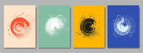 벡터 일러스트레이션 빈티지 스타일 배경 잉크 브러쉬 스트로크 포스터 페인트 스플래시 효과 추상 아트 프레임 컬렉션 포스터 표지