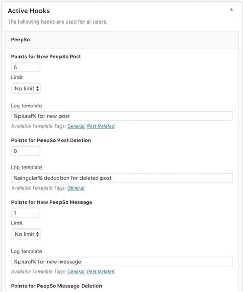 Configuring Mycred Integration Peepso