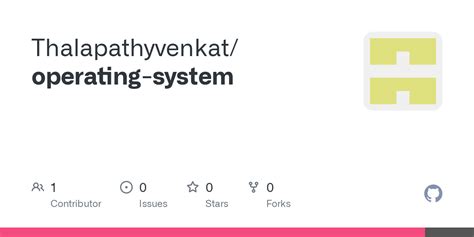 Github Thalapathyvenkatoperating System